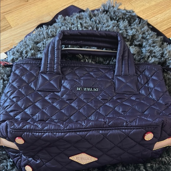 MZ Wallace | Bags | Mz Wallace Purple Quilted Hand Bag With Strap ...